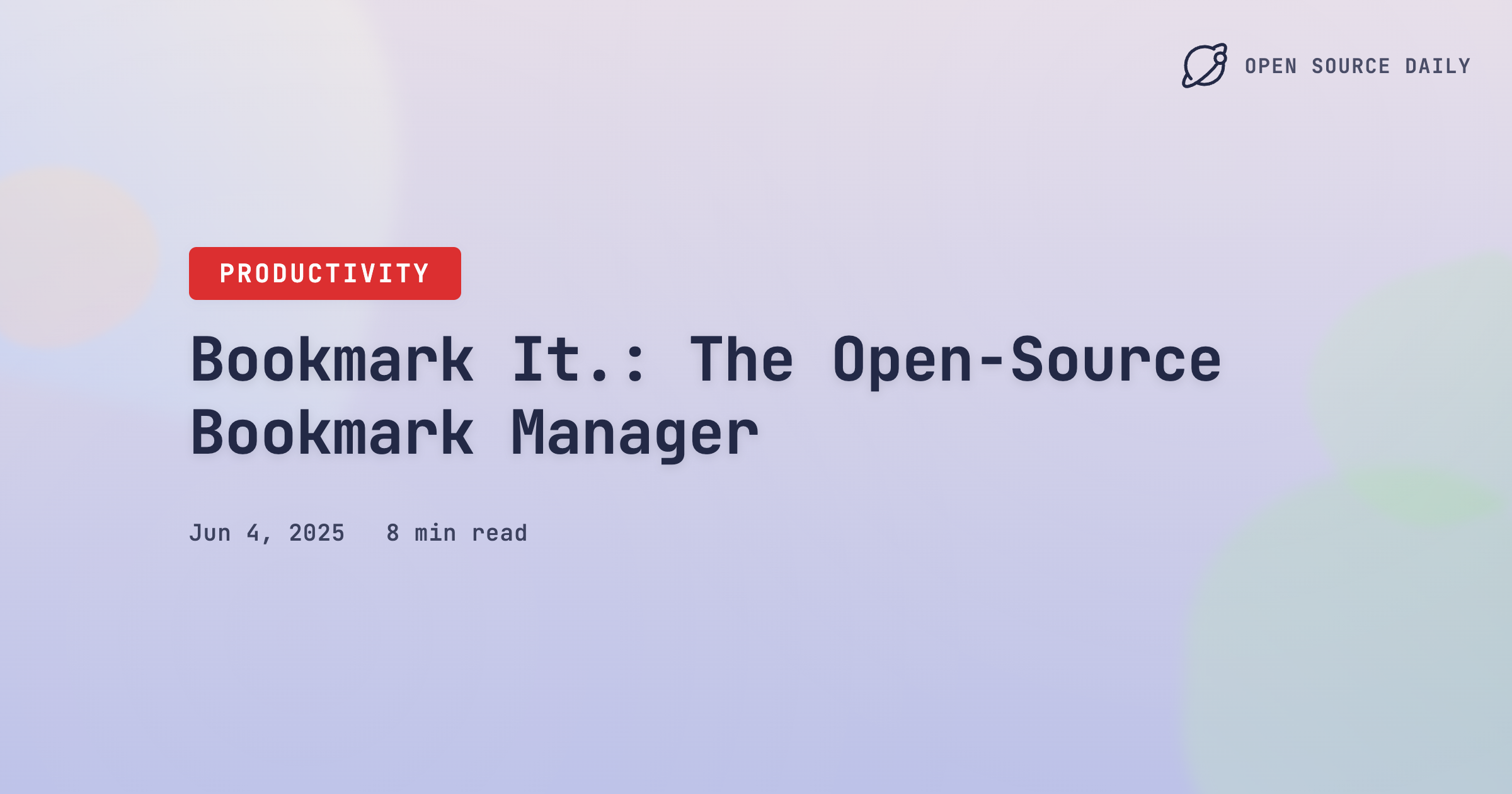 Bookmark It.: The Open-Source Bookmark Manager | Open Source Daily