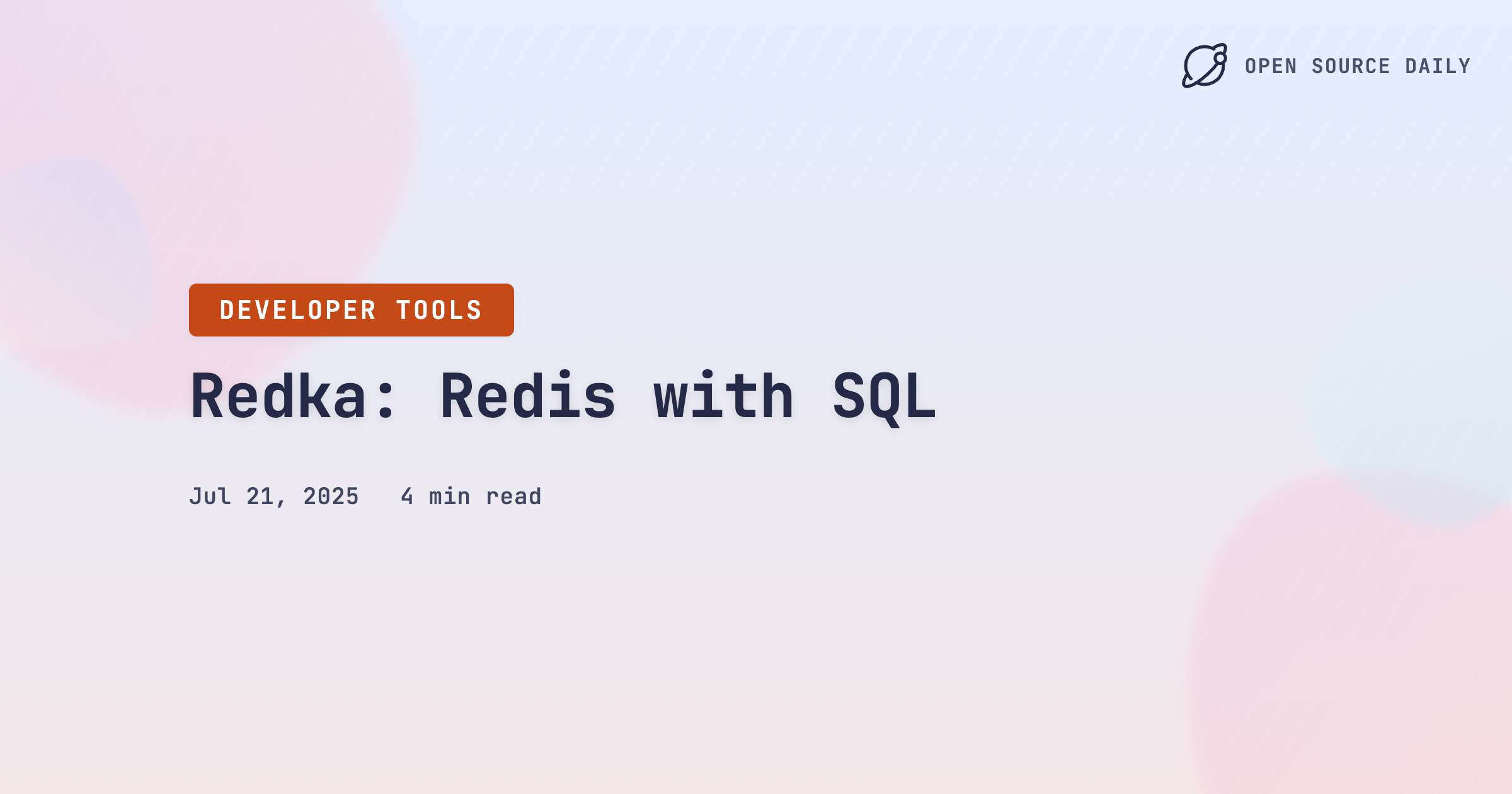 Redka: Redis with SQL | Open Source Daily